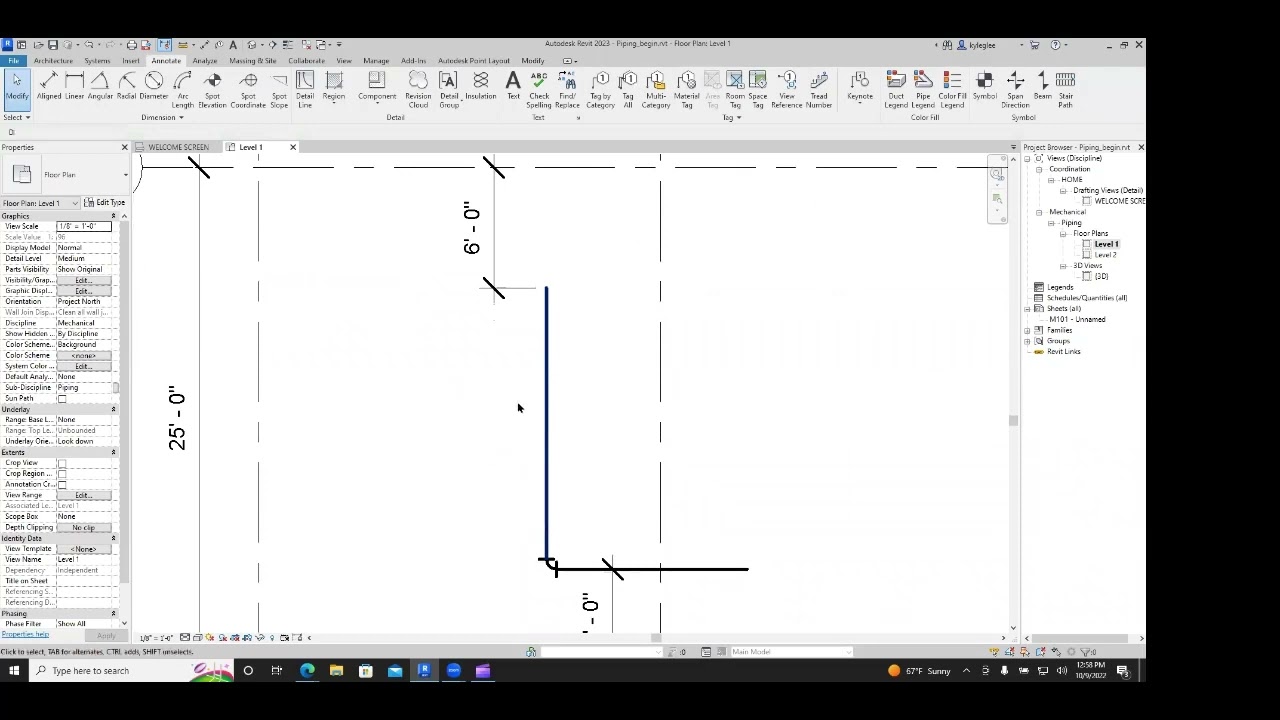 Piping with control lines on Revit 2023 - YouTube