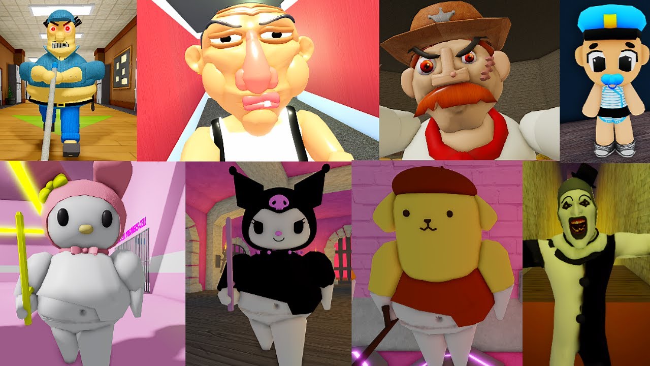 Roblox 5 SPEEDRUN Escape Obby, MY MEL BARRY, Evil Janitor, Cowboy Robby ...