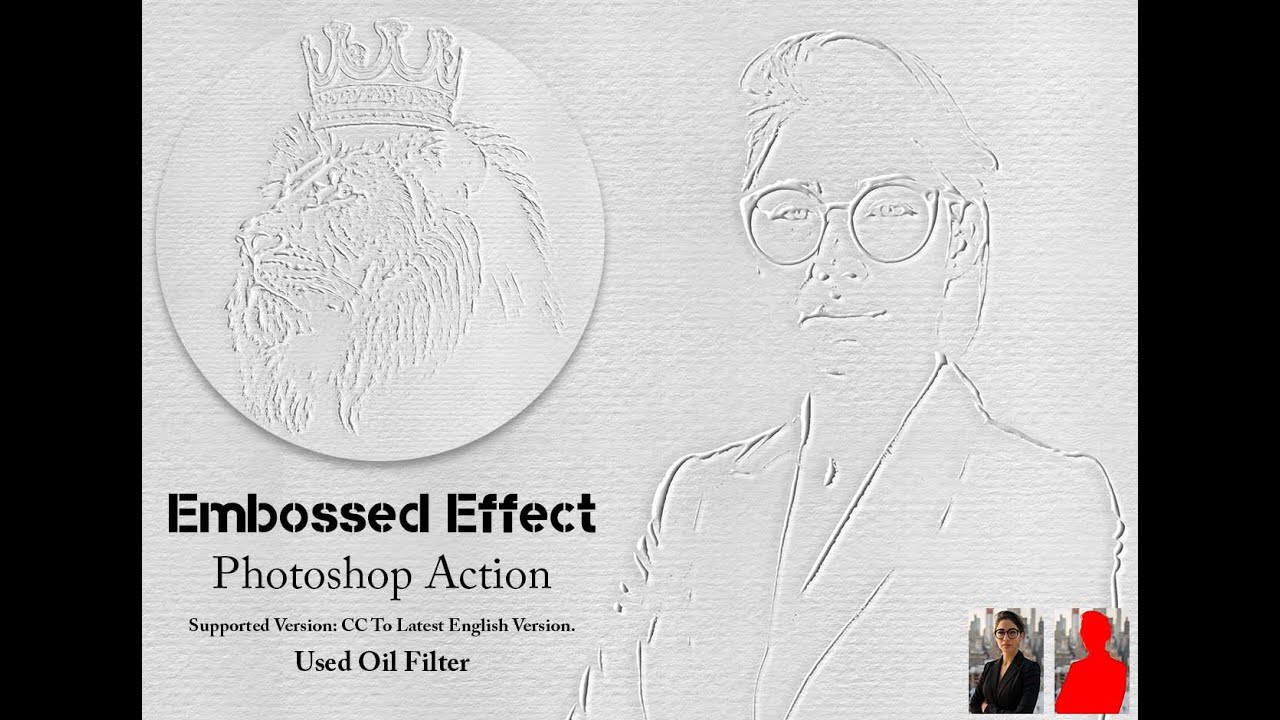 Embossed Effect Photoshop Action - YouTube