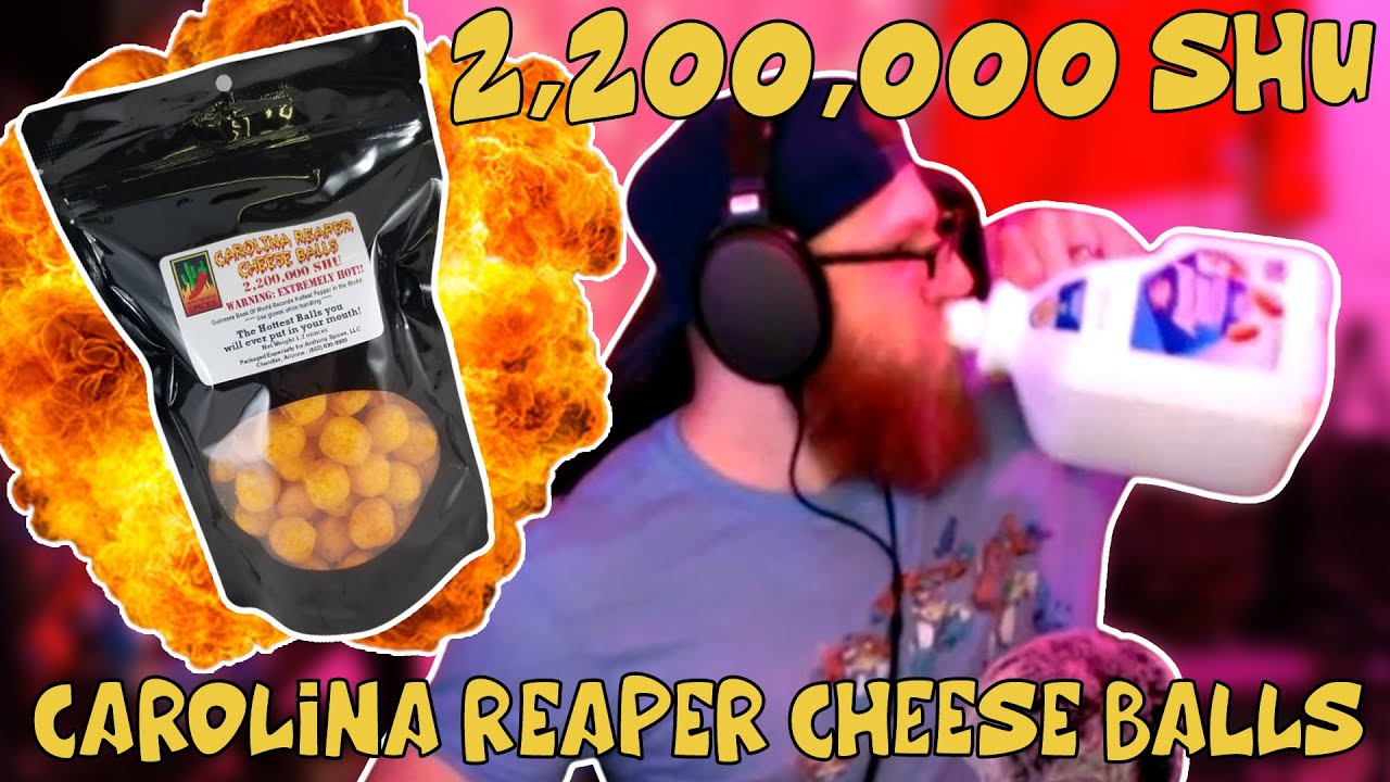 Carolina Reaper Cheese Balls 2,200,000SHU - YouTube