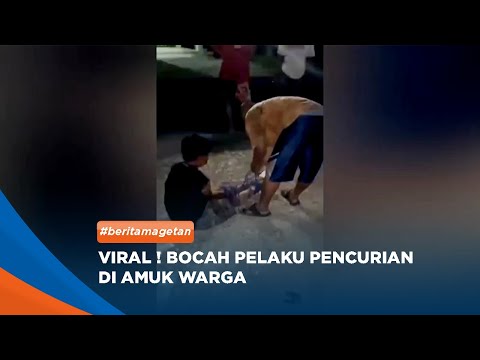 MAGETAN - viral ! Bocah pelaku pencurian di amuk warga