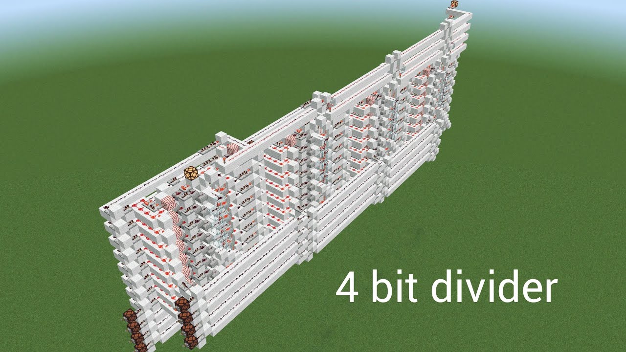 4 bit minecraft redstone divider - YouTube