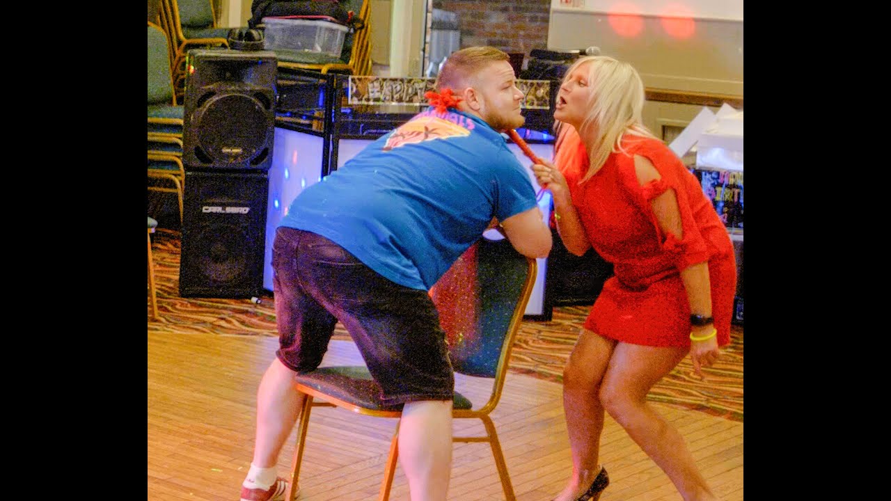 Simon Sez - Comedy Stage Hypnosis - Short Dress Mistress Spankey !! - YouTube