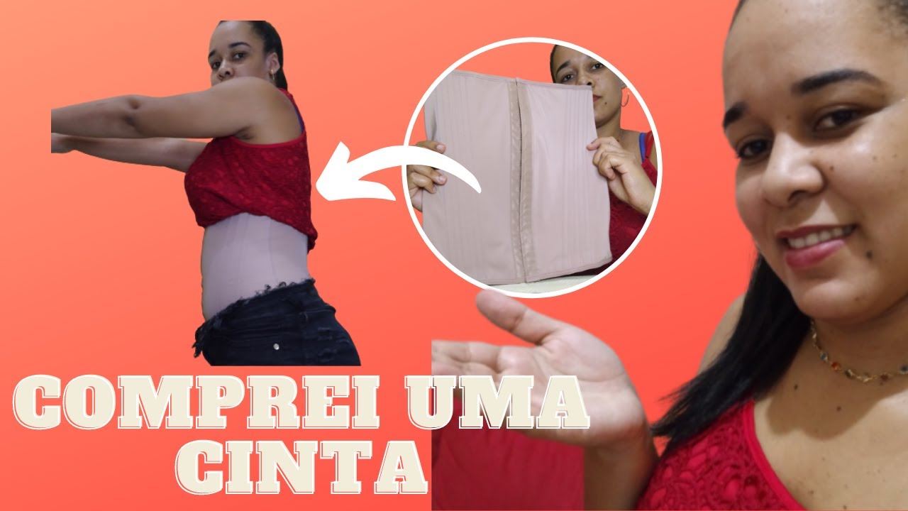 COMPREI UMA CINTA MODELADORA NA SHOPEE! Gostei muito!! - YouTube