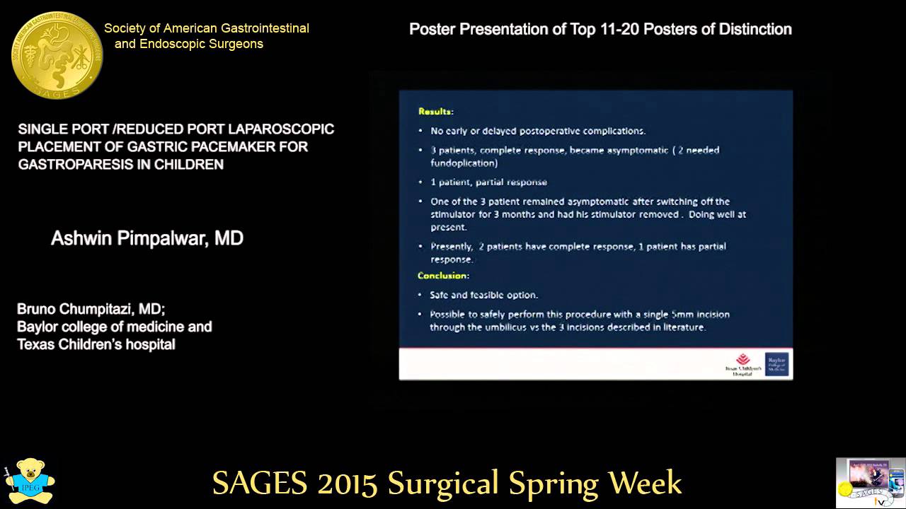 SINGLE PORT /REDUCED PORT LAPAROSCOPIC PLACEMENT OF GASTRIC PACEMAKER ...