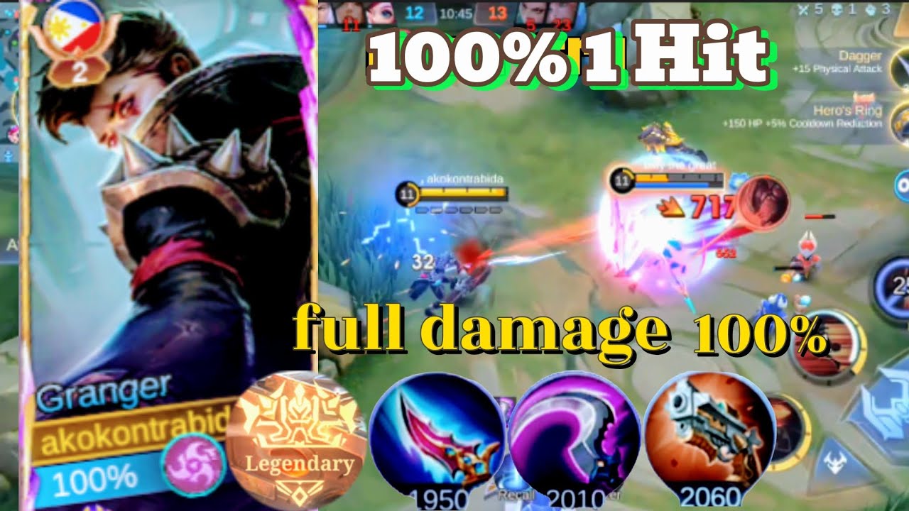 GRANGER BEST NEW FULL DAMAGE BUILD IN SOLO GOLD LANE RANK 2024 | MLBB ...