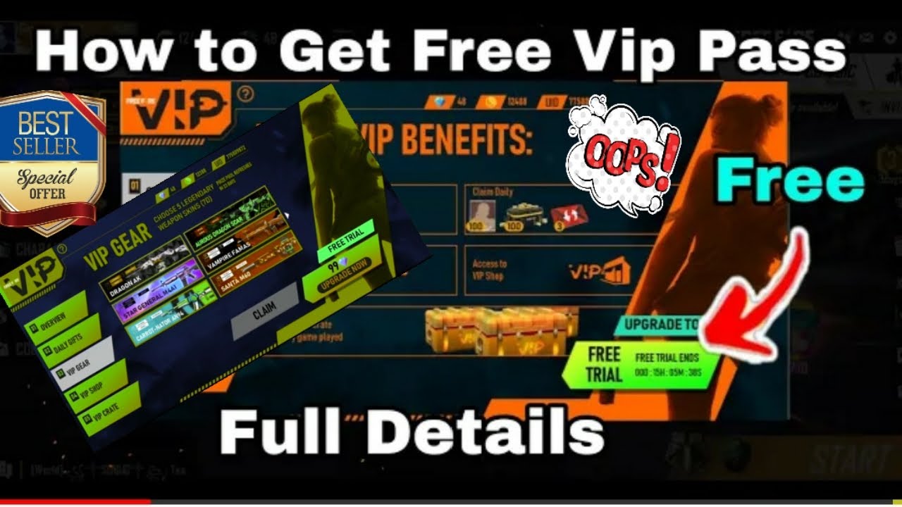 Free fire : new vip pass ||Noob 99 gamer - YouTube