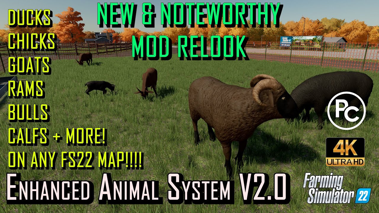 Farming Simulator 22 Mod Relook | Enhanced Animal System Version 2 ...