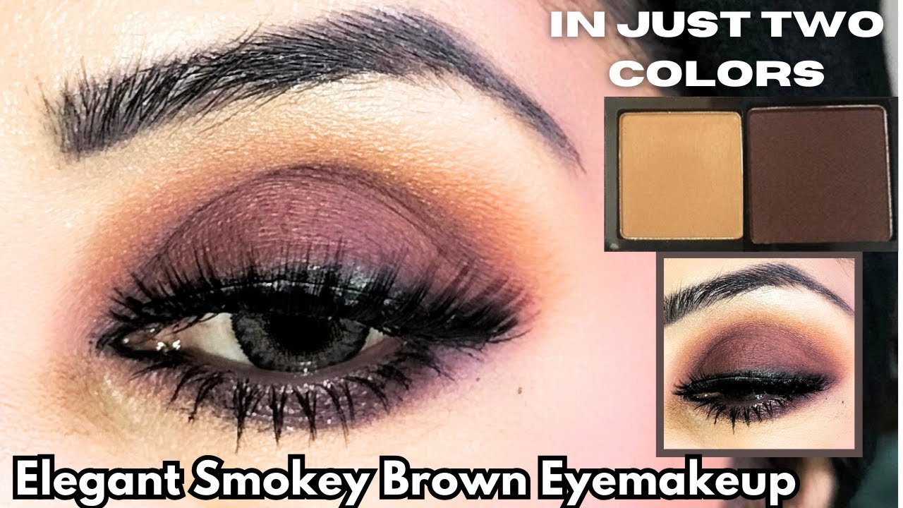 Elegant Smokey Brown Eyemakeup Tutorial in Just Two Colors | Soft Party ...