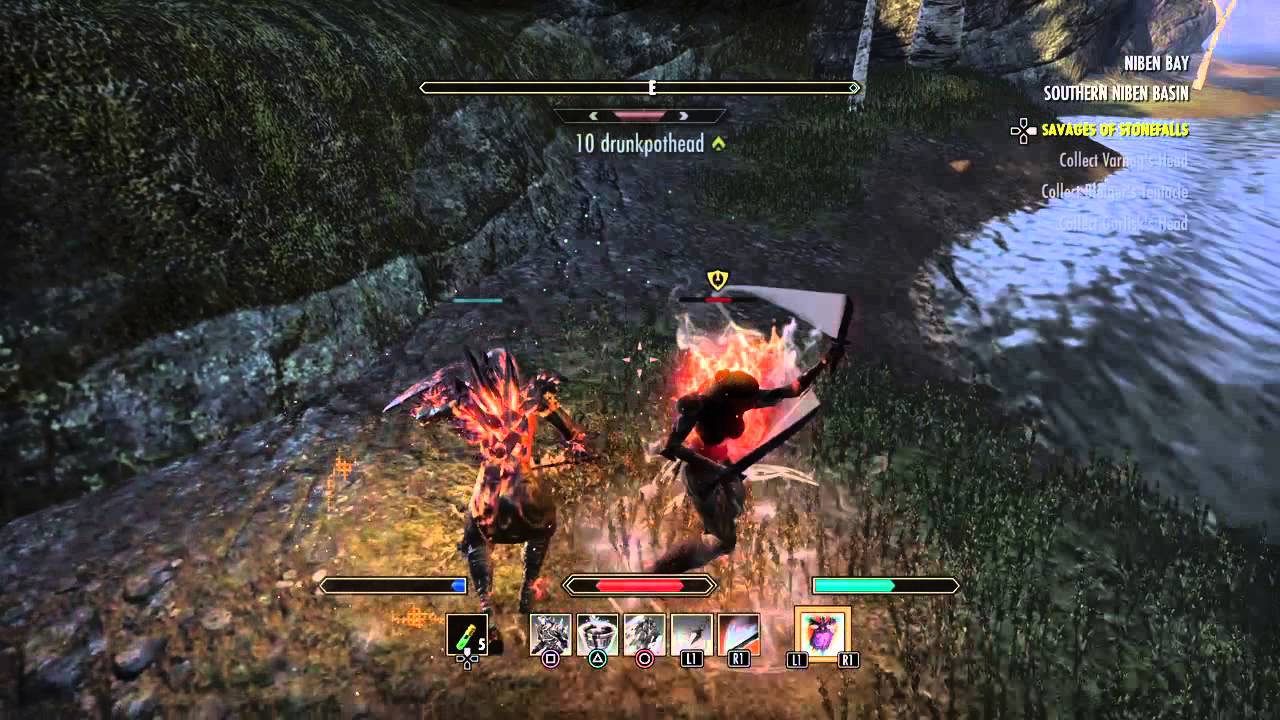 The Elder Scrolls Online PvP Dragon Knight vs Knight blade 1 on 1 - YouTube