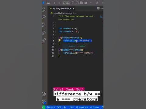 Difference b/w == and === operators #javascript #learn #top #code #learning #coding # ...