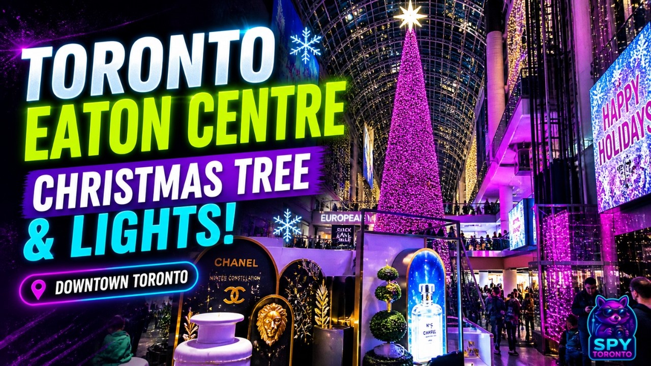 Toronto Eaton Centre Christmas Tree and Lights 2025 – Walking Tour 4K ...