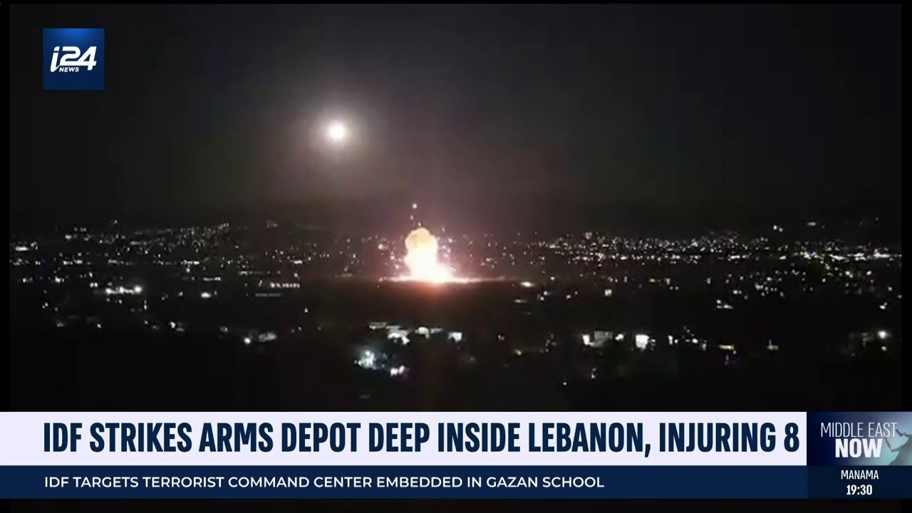 Massive explosion as IDF strikes Hezbollah arms depot in Lebanon - YouTube