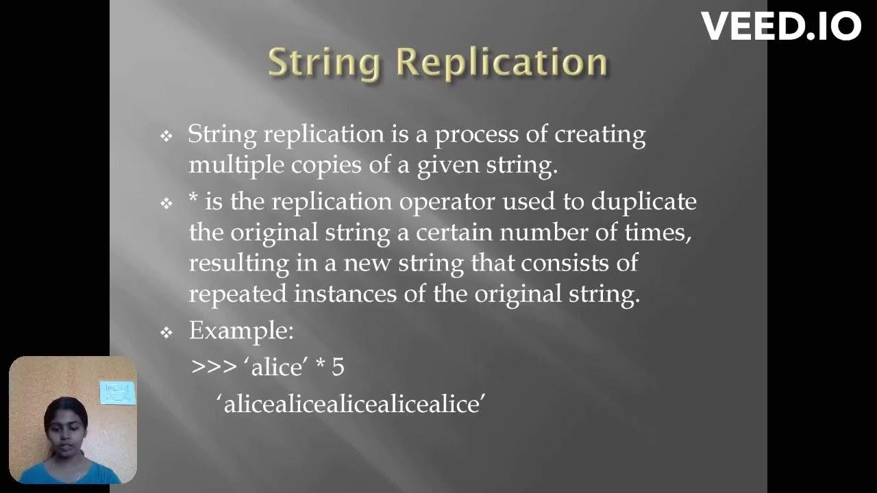 Manipulating strings in python by Shalini... - YouTube