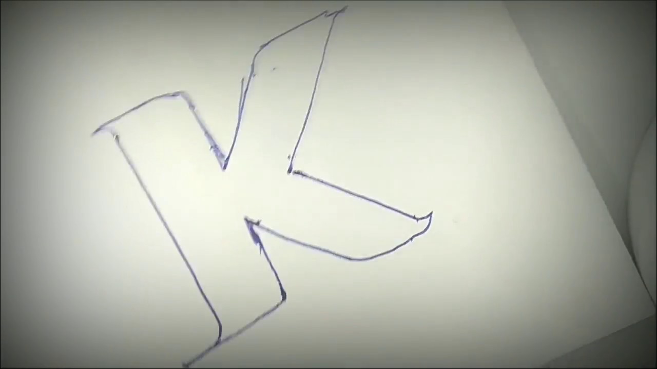 Very Easy!! How To Drawing 3D Letter "K" - by Easy draw - YouTube