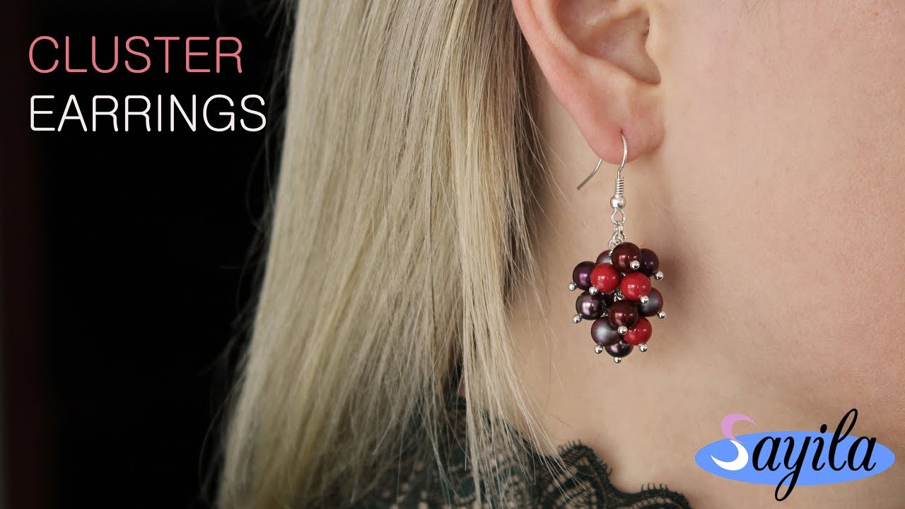 Making jewelry - Cluster Earrings (DIY tutorial by Sayila) - YouTube