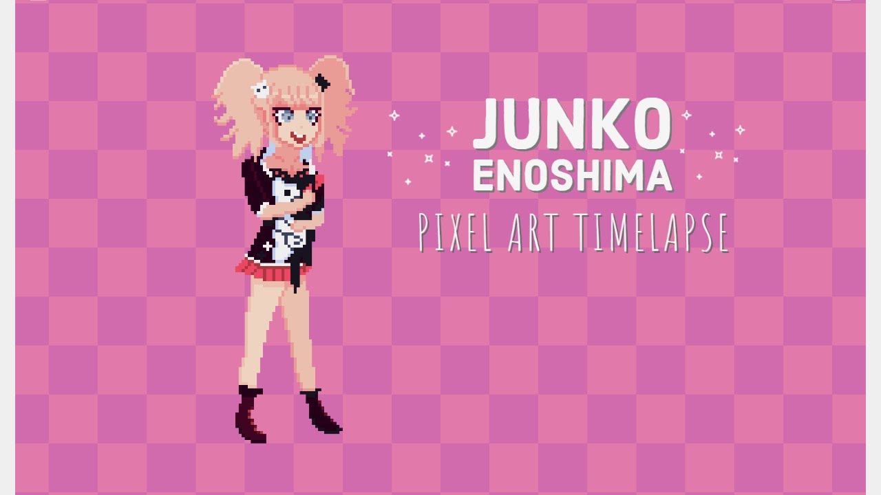 Junko Enoshima | Danganronpa - Anime Pixel Art Timelapse - YouTube