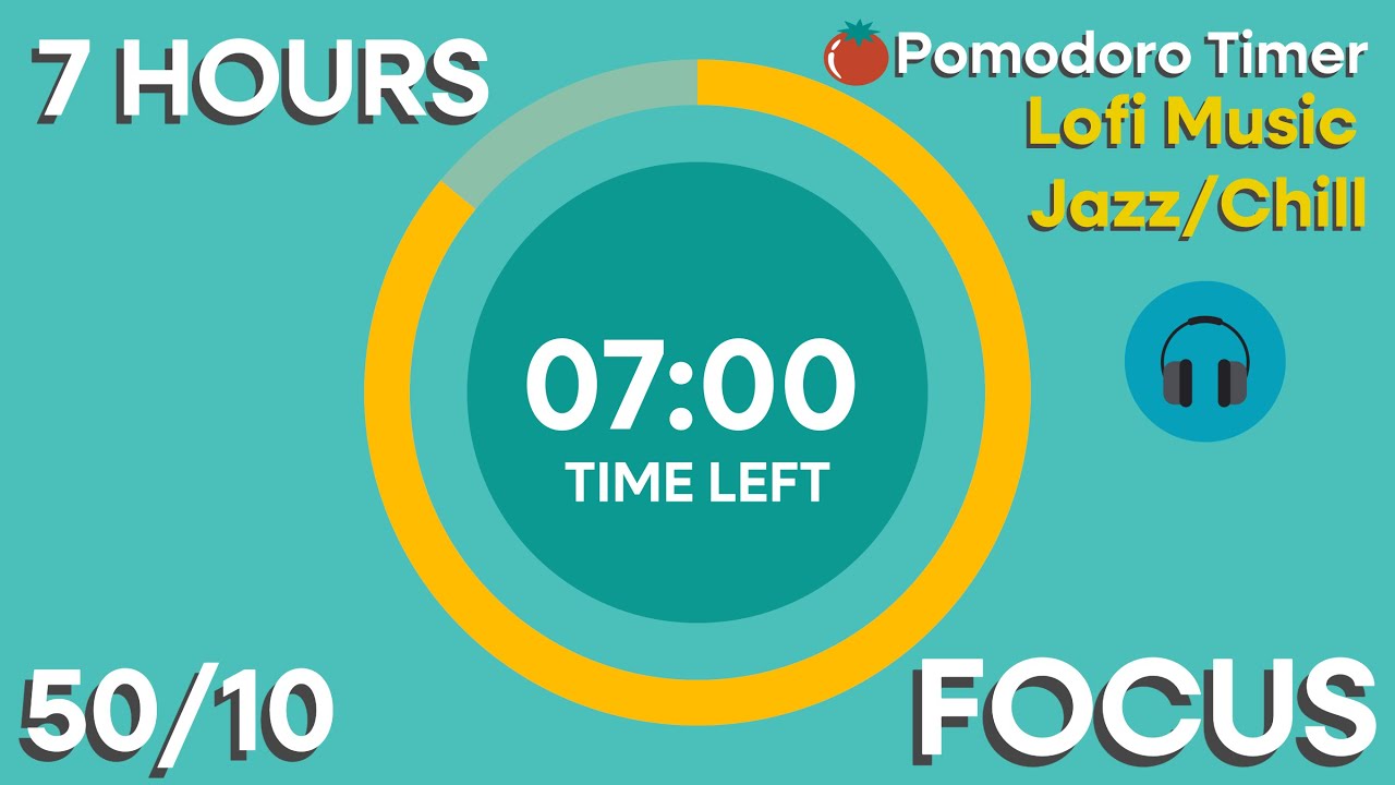 🕝7 Hour Pomodoro Timer 🍅 | Lofi/Jazz/Chill Music - FOR FOCUS, STUDYING ...