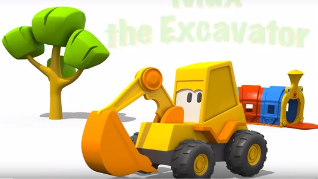 Max der Bagger baut einen Kipplaster. Cartoon für Kinder - YouTube