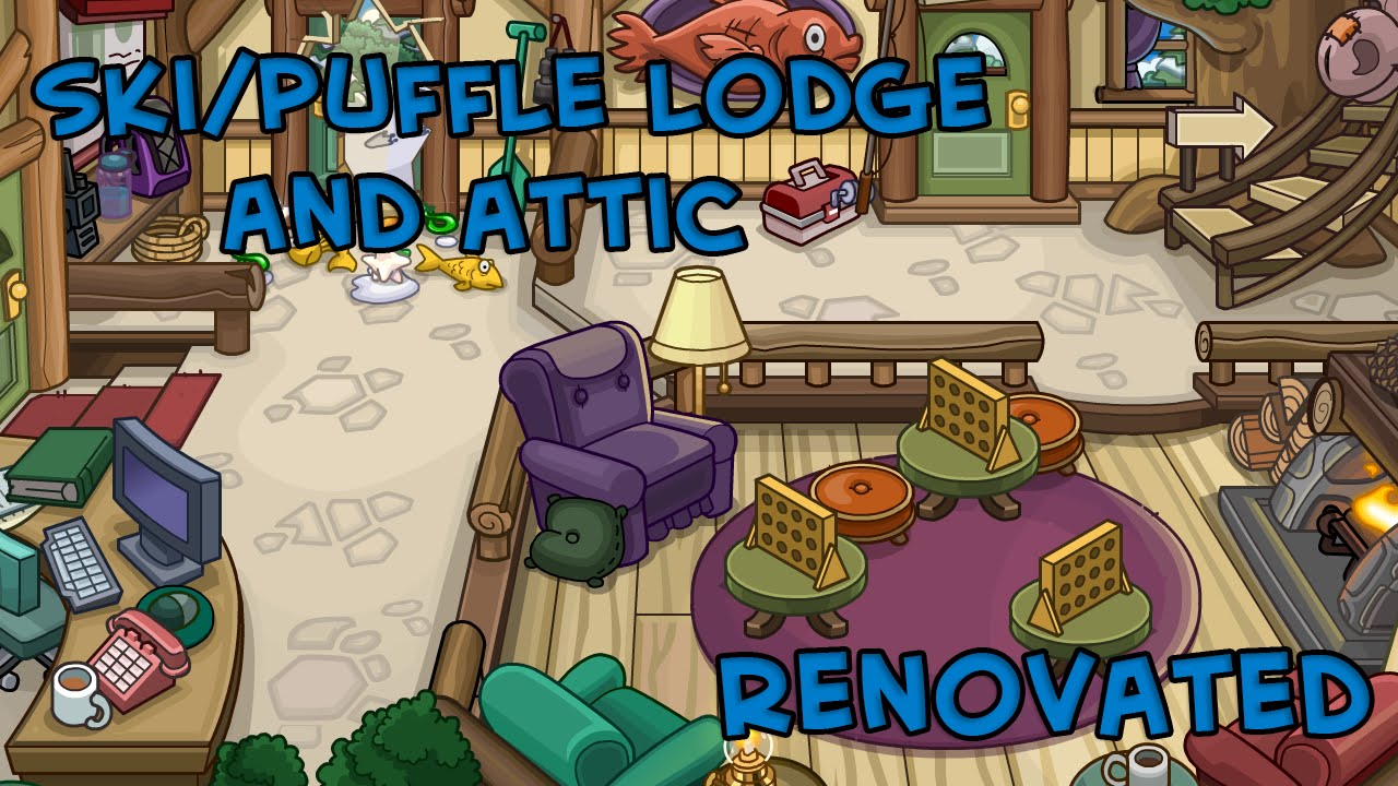 Club Penguin: Ski Lodge And Attic Get Renovated! + 2 New Pins! - YouTube