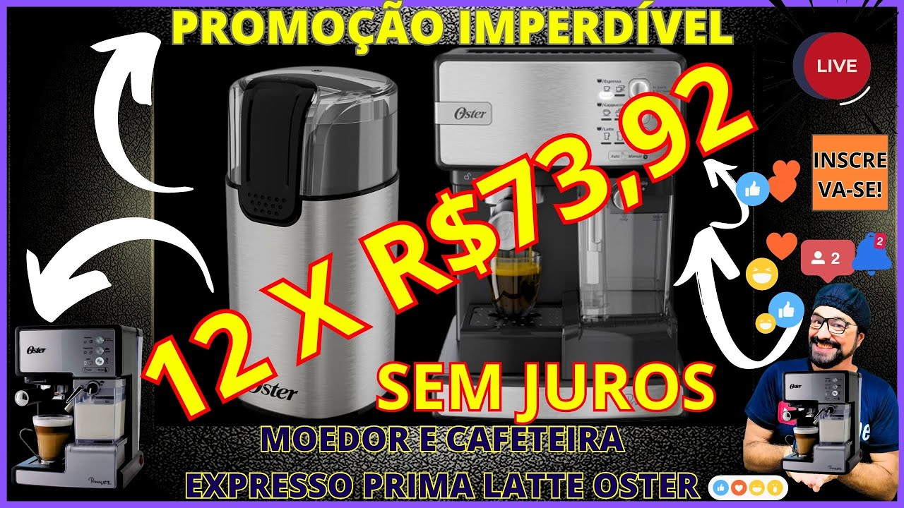 😱CORRE! PROMOÇÃO IMPERDÍVEL OSTER KIT MOEDOR DE CAFÉ E CAFETEIRA PRIMA ...