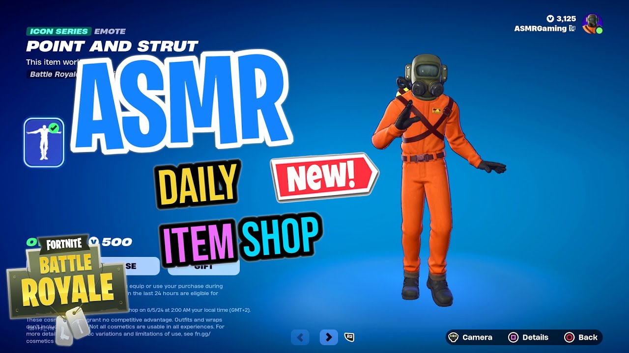 ASMR Fortnite NEW Point and Strut Emote! Daily Item Shop 🎮🎧 Relaxing ...