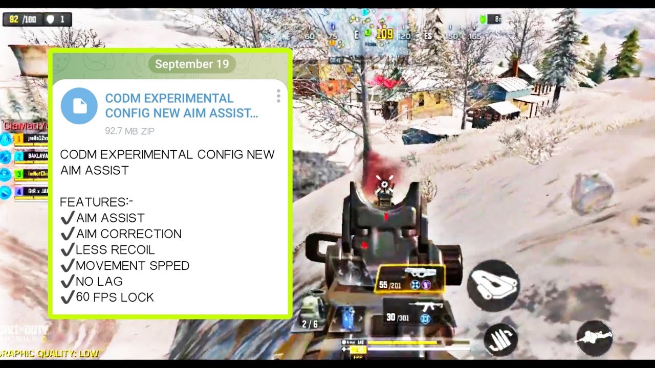 codm global and garena aim assist increase - YouTube