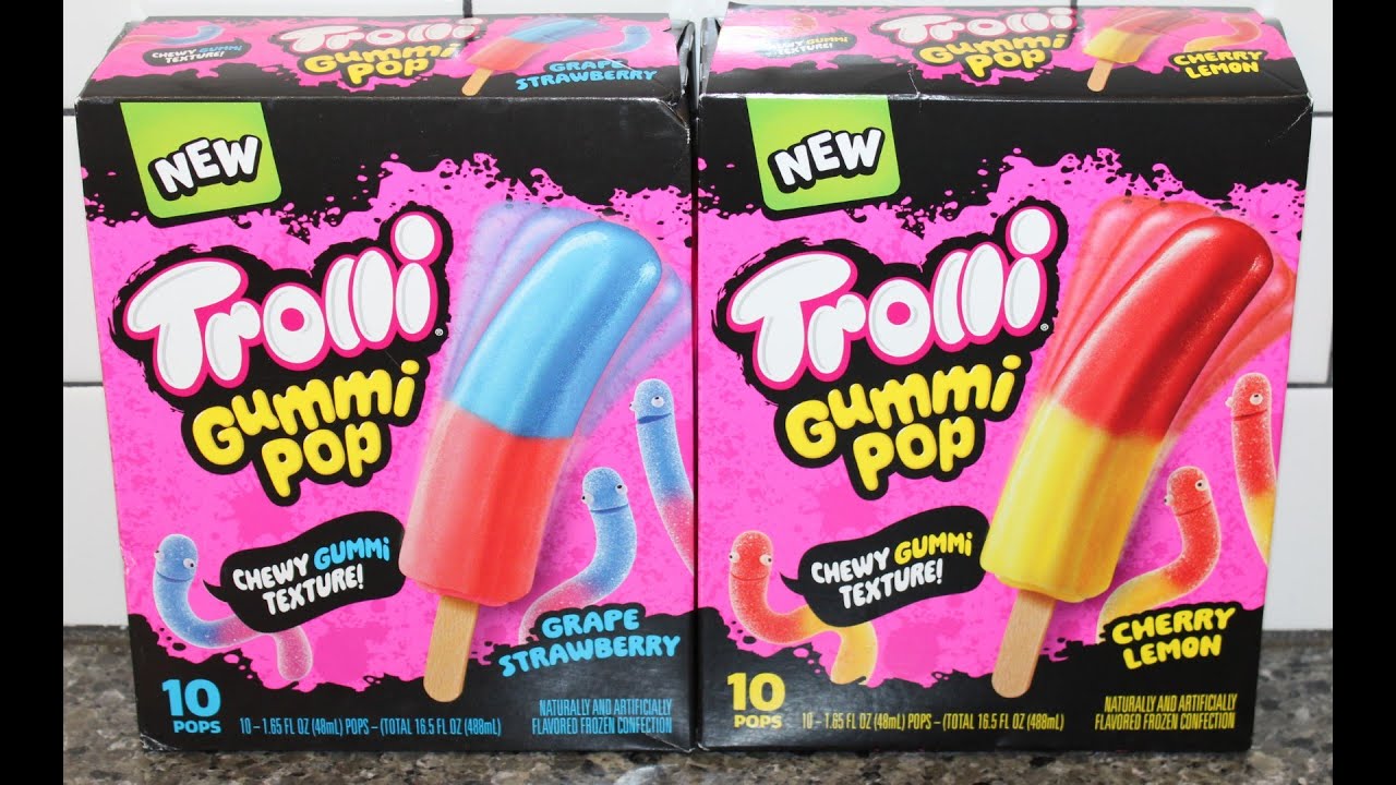 Trolli Gummi Pop: Grape Strawberry & Cherry Lemon Review + Will It Melt ...