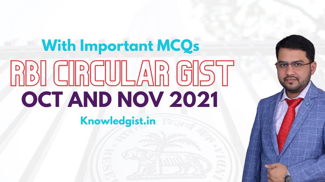 RBI Circular Gist | October & November 2021 - YouTube