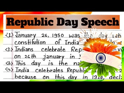 26 January Speech 2025 | Republic Day Speech In English | Speech On 26 ...