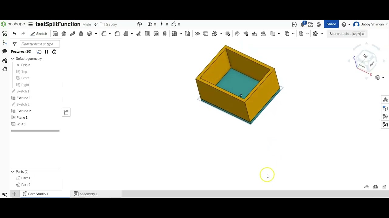 Split function in onshape - YouTube