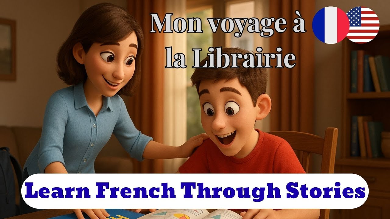 Learn French Through Story ( Level 1 ) 🌟 My Trip To the Bookstore - YouTube