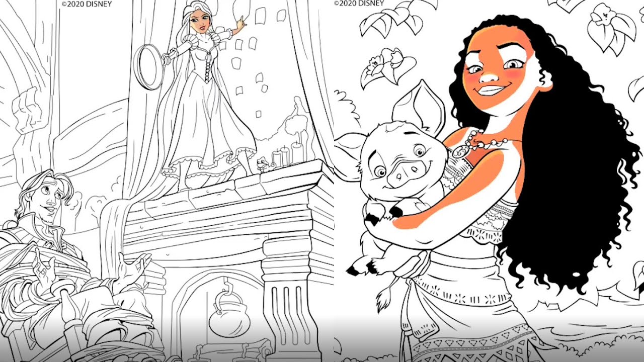 Pocahontas | Moana | Color by Number | Disney - YouTube