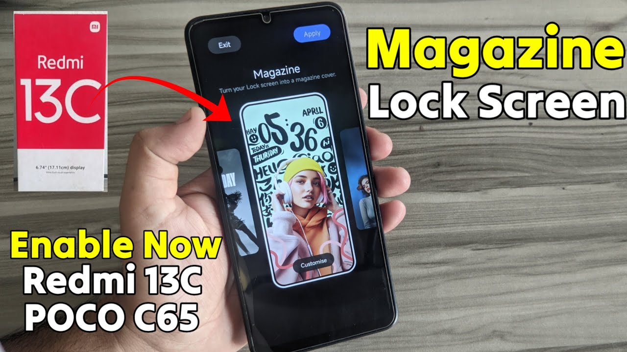 Enable Magazine Lock Screen Style in Redmi 13C & POCO C63 - YouTube