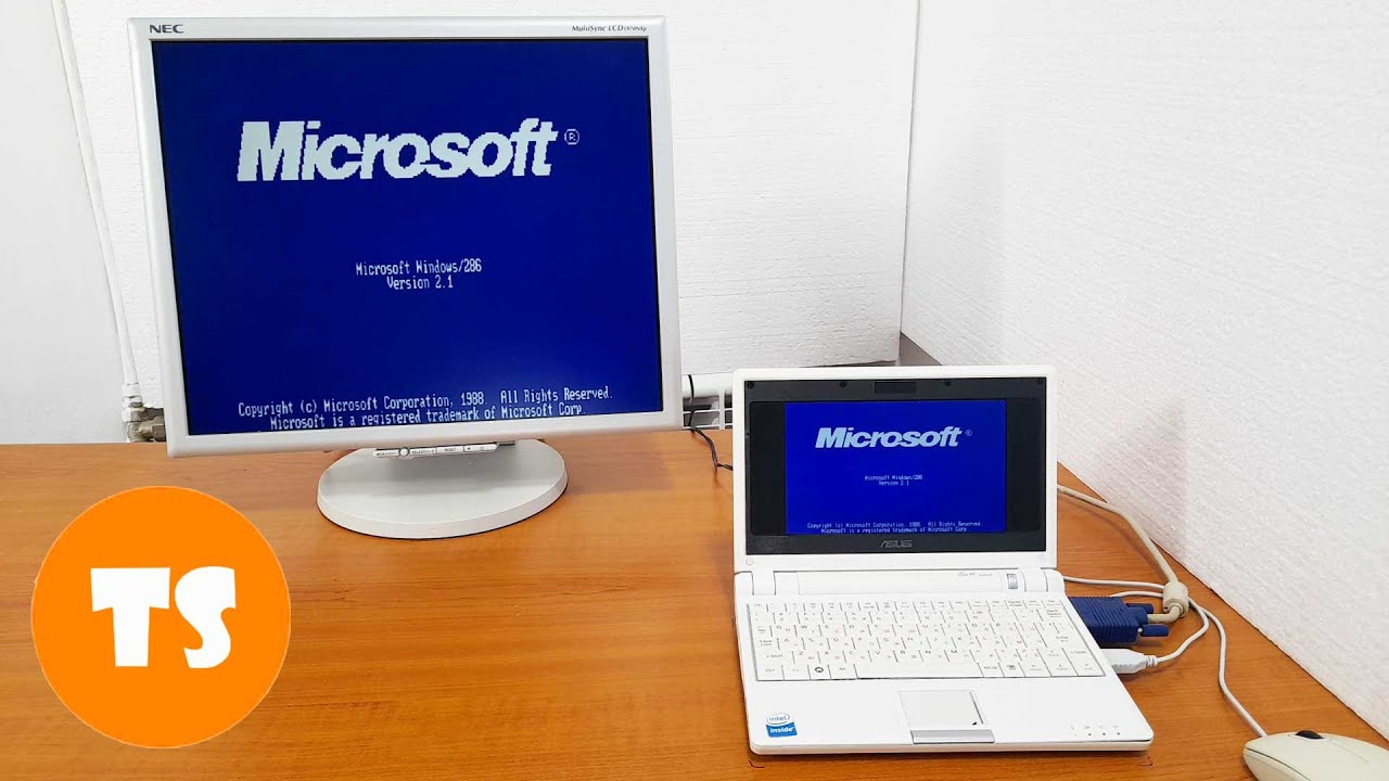 ⭐Retro PC: WOW Windows 286(2.1) 1988year! Demo of vintage Intel laptop⭐ ...