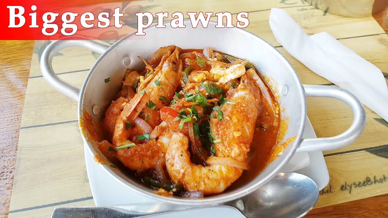 King prawns, very big tasty prawns, Rhodes Greece, part - 19 - YouTube