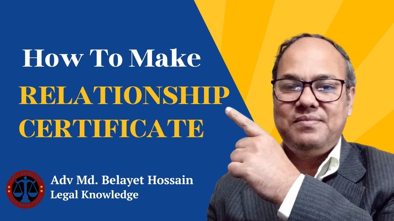 How To Make Relationship Certificate - Relationship Certificate Making ...