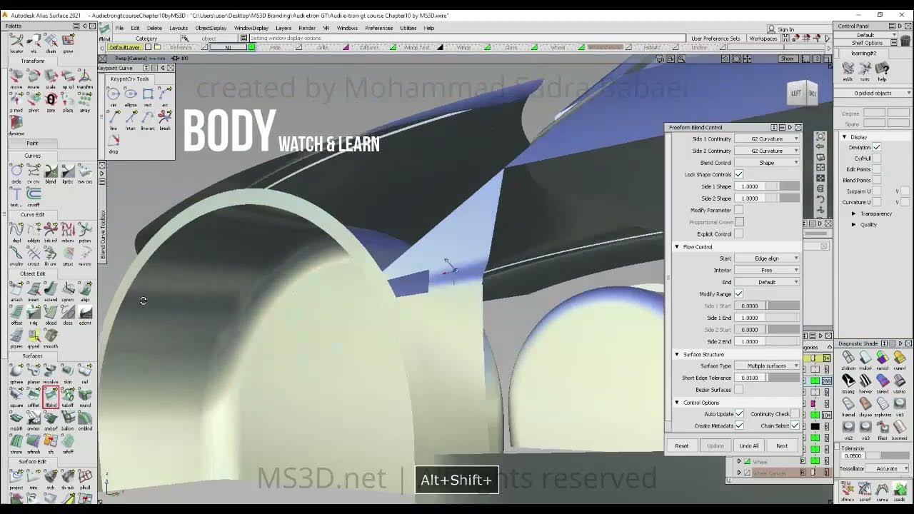 Audi Etron GT Autodesk Alias Course Trimmed 3 Teaser | MS3D - YouTube