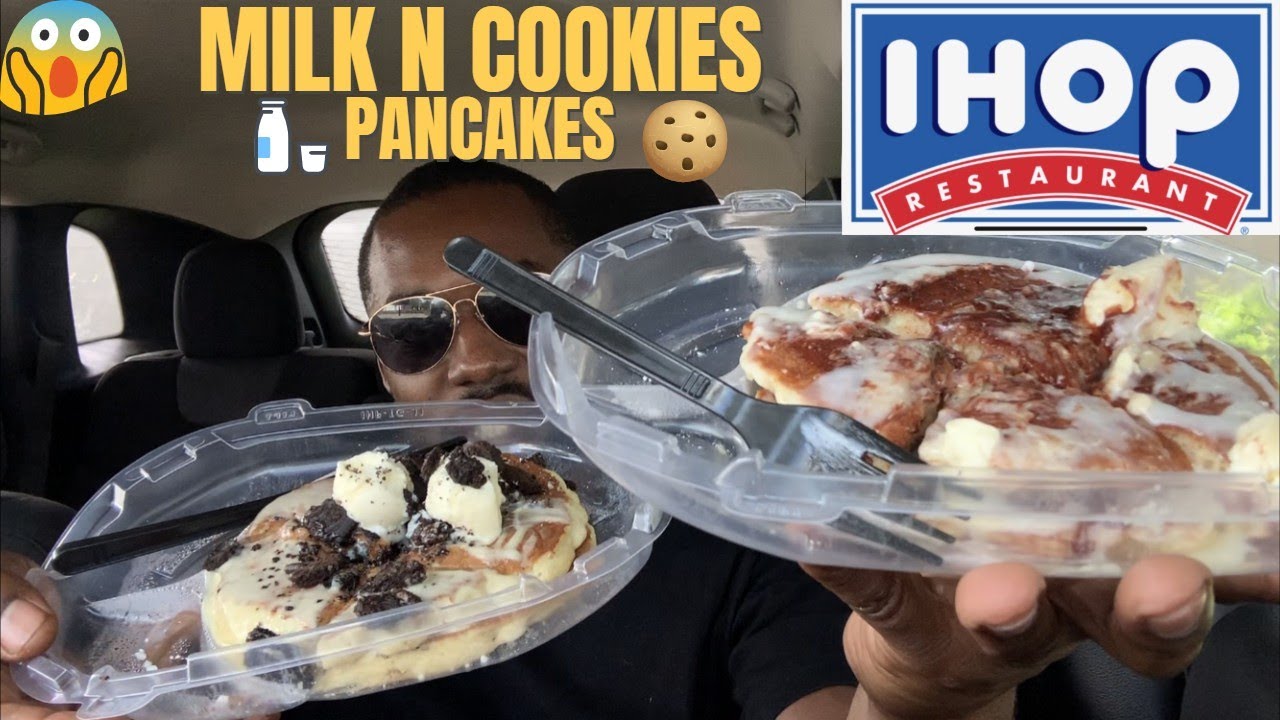 IHOP NEW Milk N Cookies Pancakes Review | CinnaStack Pancakes Review ...