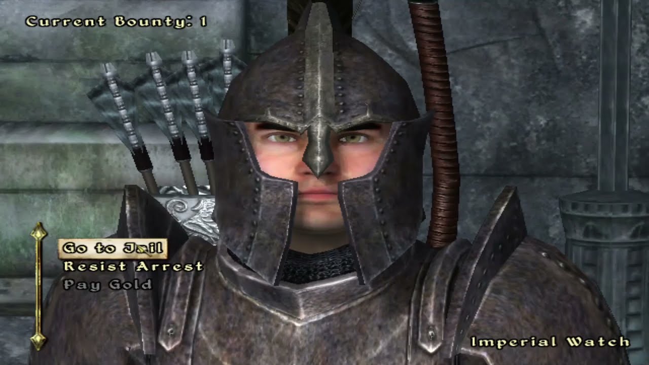 Imperial guard follows me to Bruma because I stole cheese - YouTube