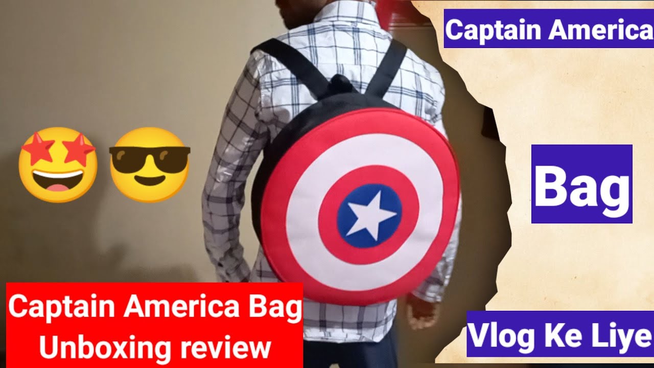 Captain America Bag | Unboxing review | Vlog Ke Liye Best Mini Bag ...