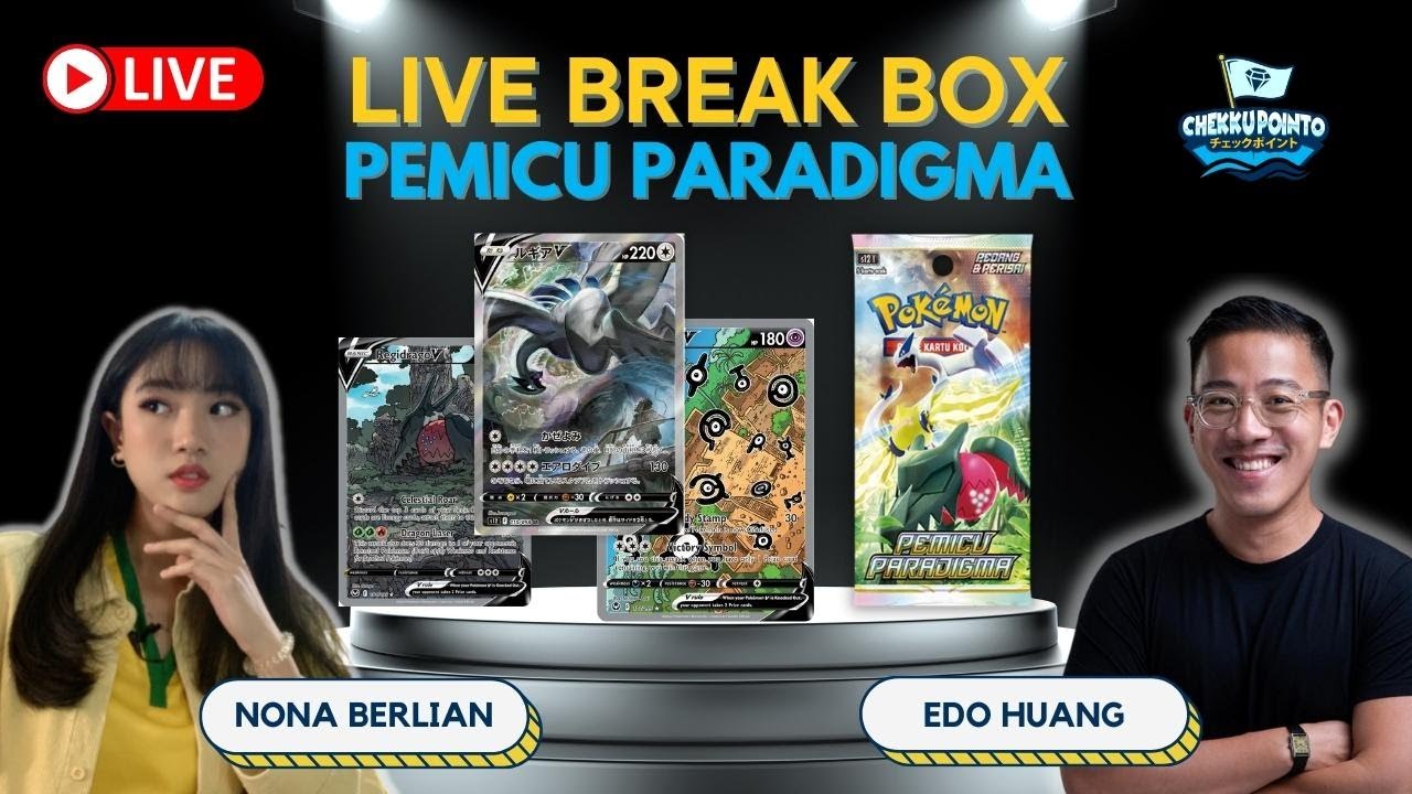 LIVE BOX BREAK POKEMON TCG PEMICU PARADIGMA CHEKKU POINTO X EDO HUANG ...