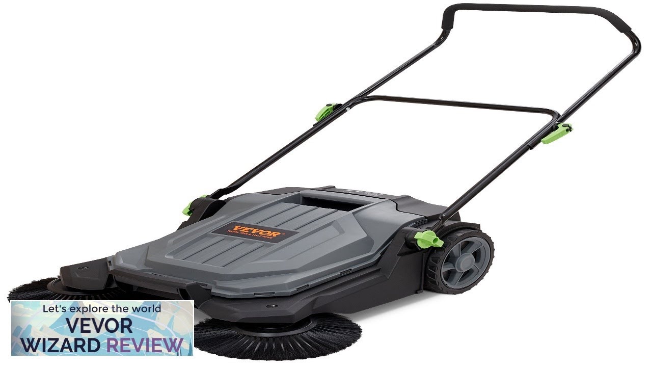 VEVOR Walk-behind Hand Push Floor Sweeper 25.6" Sweeping Width Floor ...