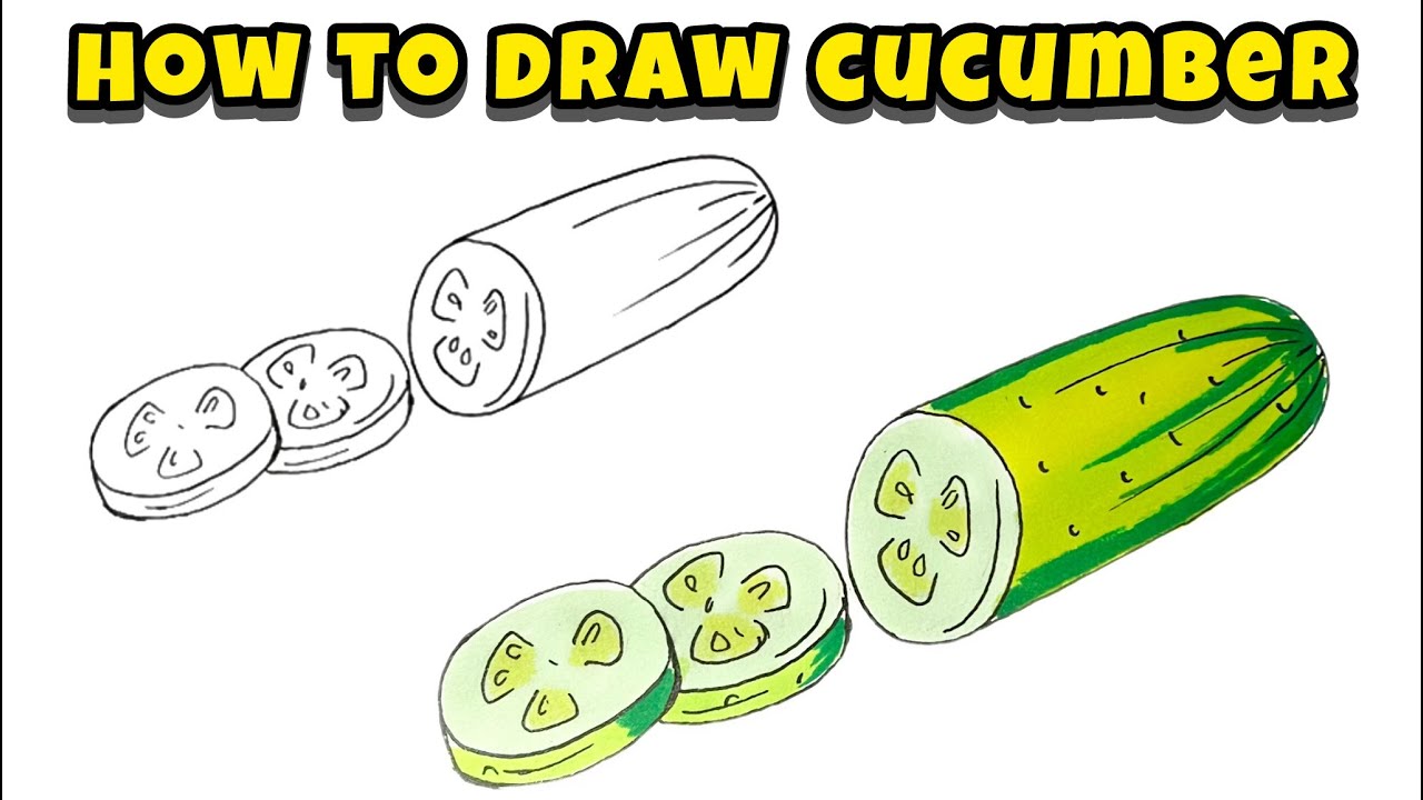 Follow and Learn How to Draw Cucumber – Instructions for All Ages - YouTube