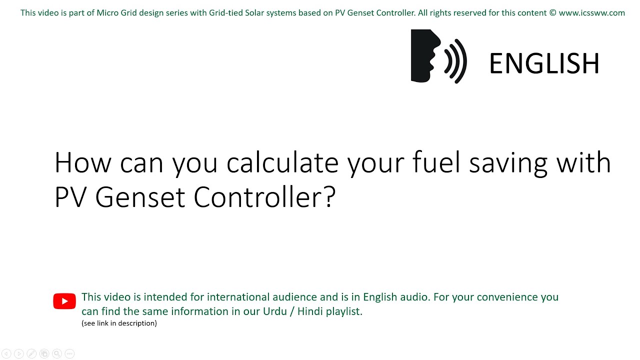 How can you calculate your fuel saving with PV Genset Controller? - YouTube