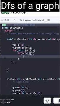 Dfs of graph gfg practice problem solving #shorts #gfg #coding #programming - YouTube