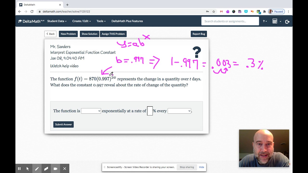L41b Alg2 Interpret Exponential Function Constant - YouTube