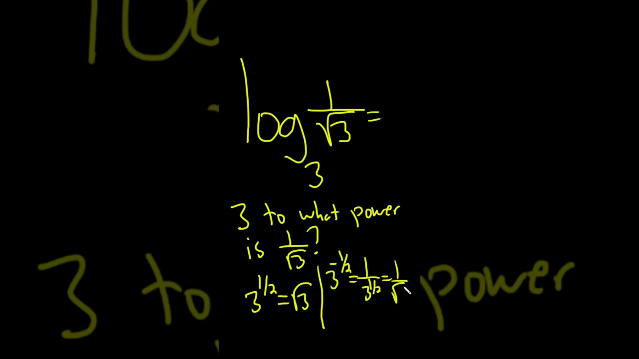 Learn How To Compute The Value Of A Logarithm Log Base 3 Of 1 sqrt 3 Learn How To Compute The Value Of A Logarithm Log Base 3 Of 1 sqrt 3