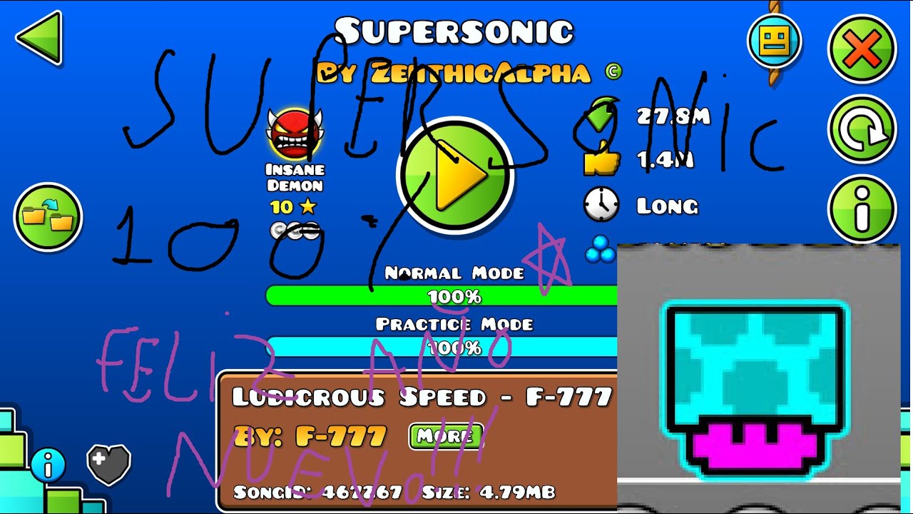 Supersonic By ZenthicAlpha & More 100% [3 coins] | Geometry Dash - YouTube