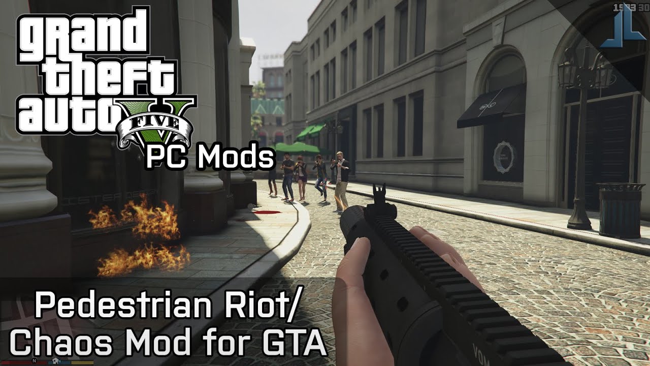 GTA V PC Mods: Pedestrian Riot Mod for PC (Chaos Mode) - YouTube